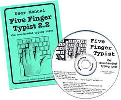 Five Finger Typist - One Handed Typing Tutor for Windows and Macintosh