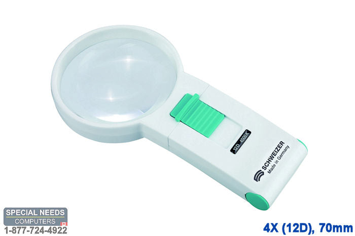 OKOLUX Plus Illuminated Handheld Magnifier 4X (12D) 70mm